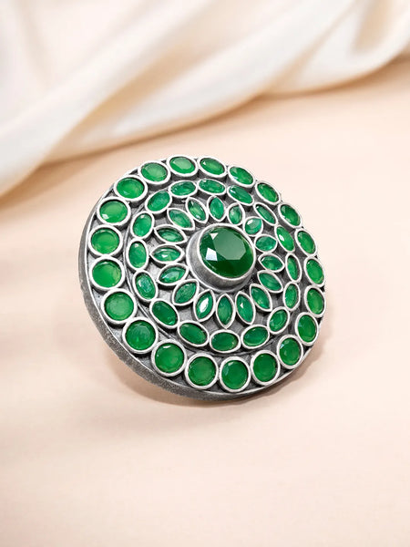 Circular Gem Cluster Statement Ring to Elevate Your Style | Peora