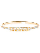Slim CZ & Pearl Strip Gold Bangle Kada – Peora