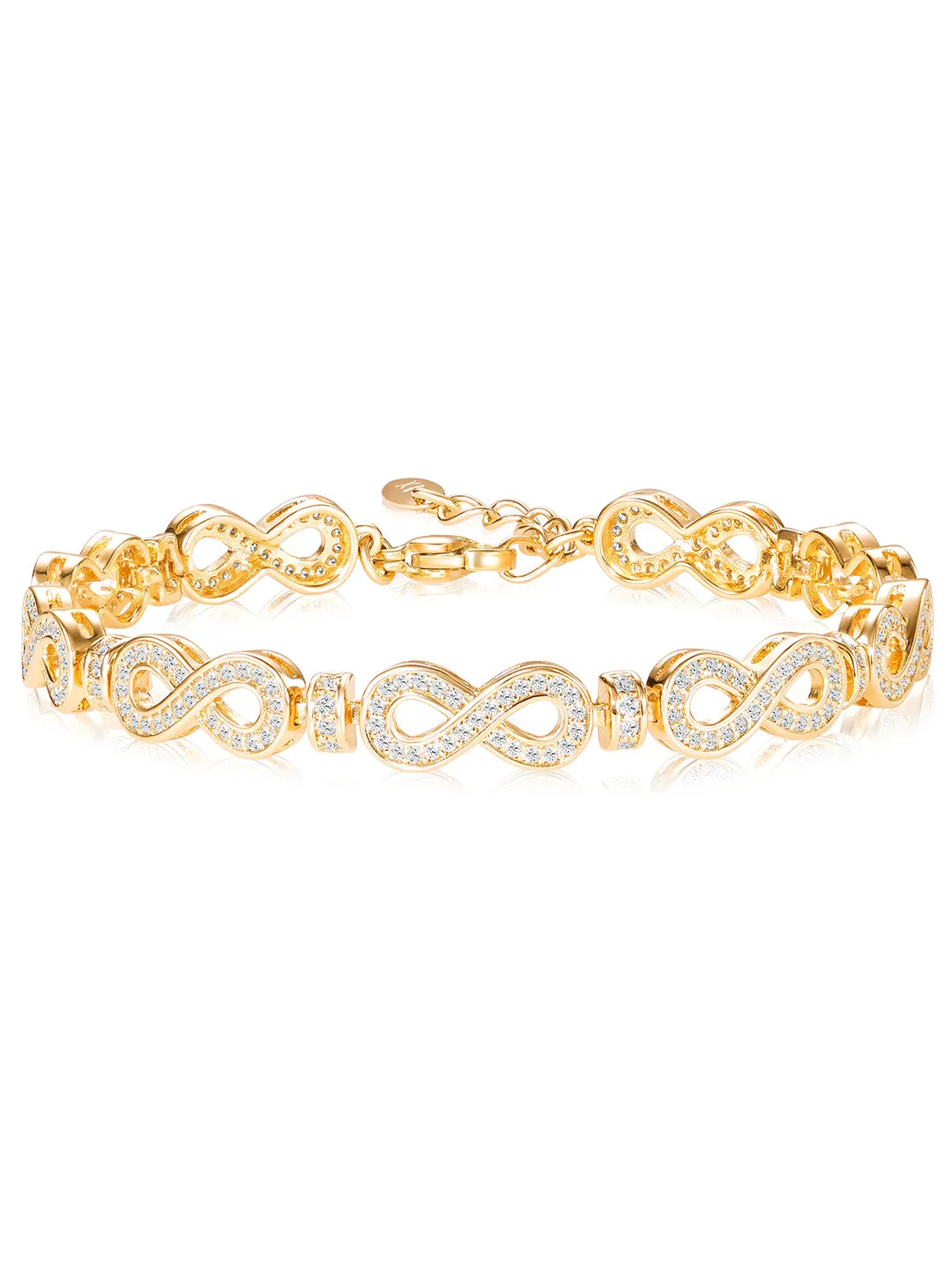Infinity Wish CZ Gold Bracelet For Women – Peora