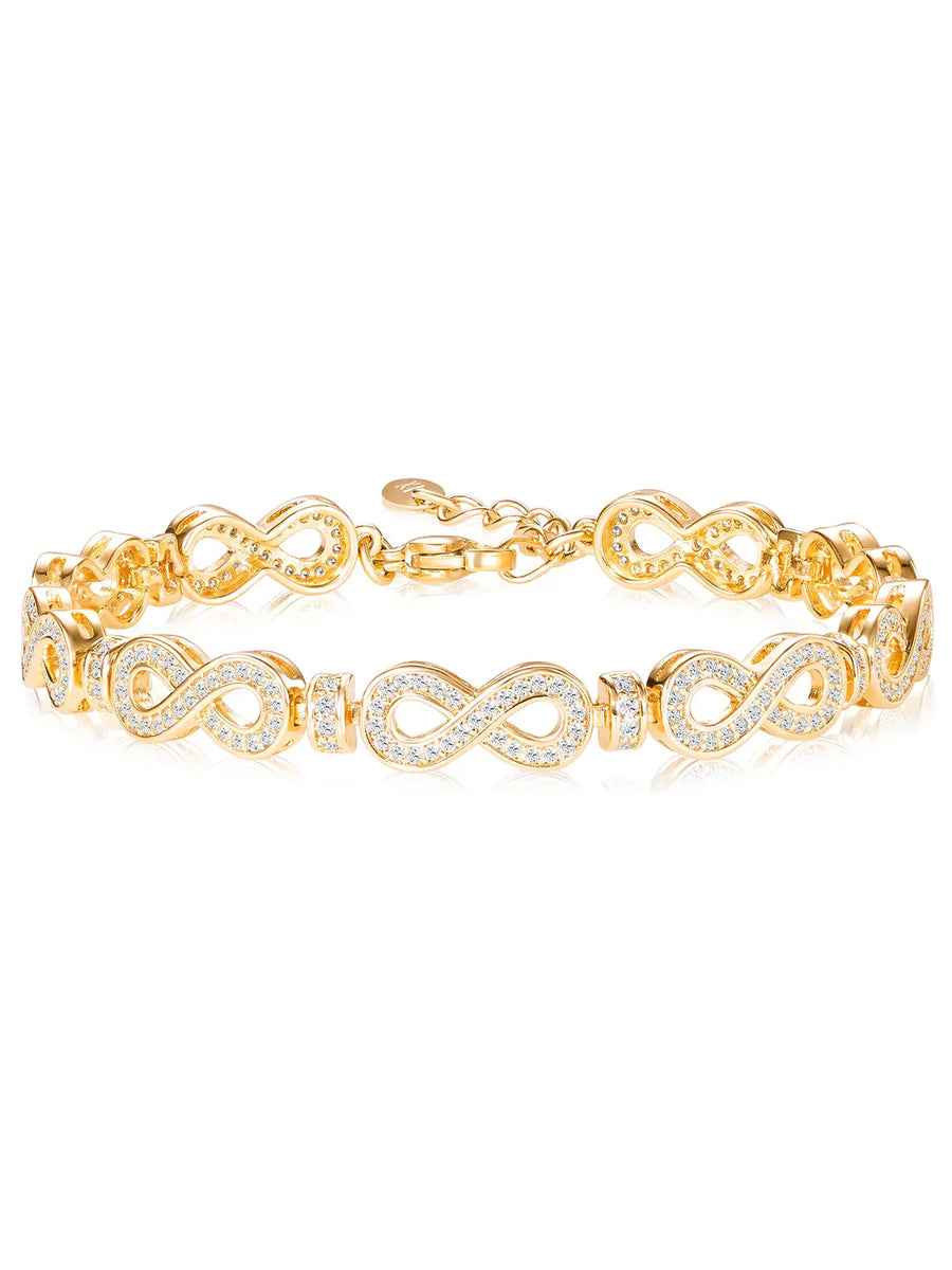 Infinity Wish CZ Gold Bracelet For Women – Peora
