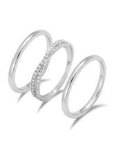 Stackable Trio CZ Silver Bands Rings – Peora