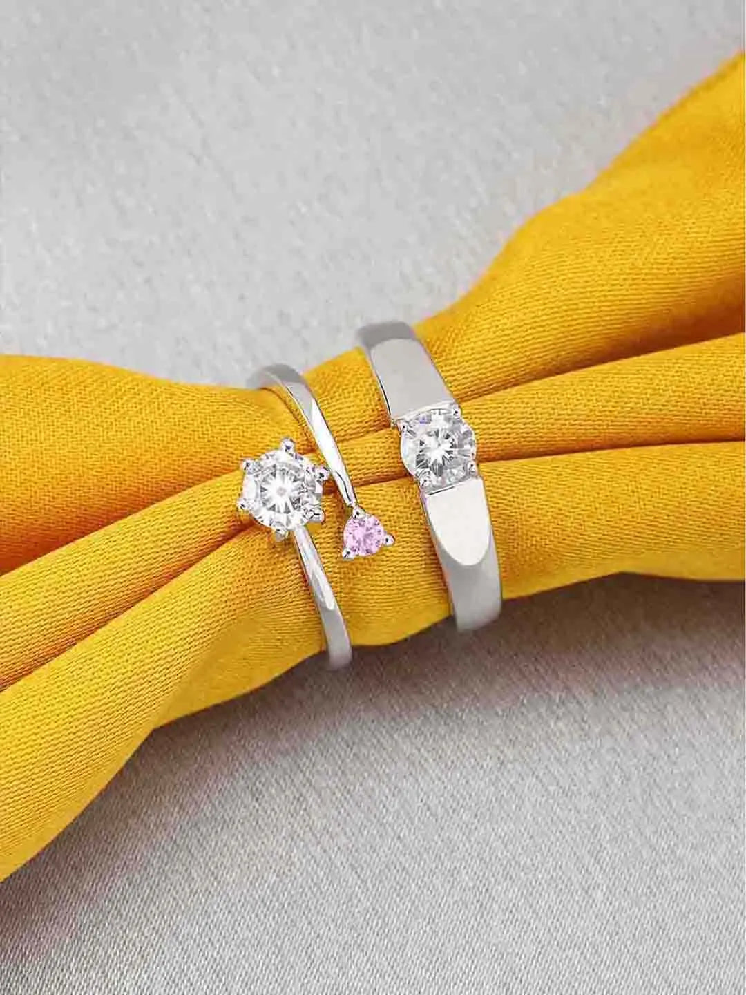 Timeless Love Solitaire Couple Rings | Matching Rings | Peora Jewellery